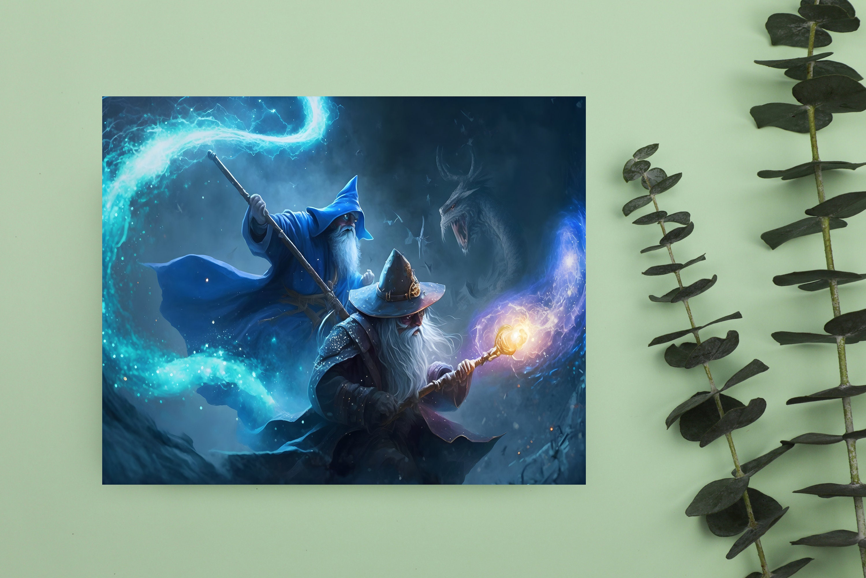 Wizards Fighting A Horde, Digital Art Print, Digital Download, AI Art ...