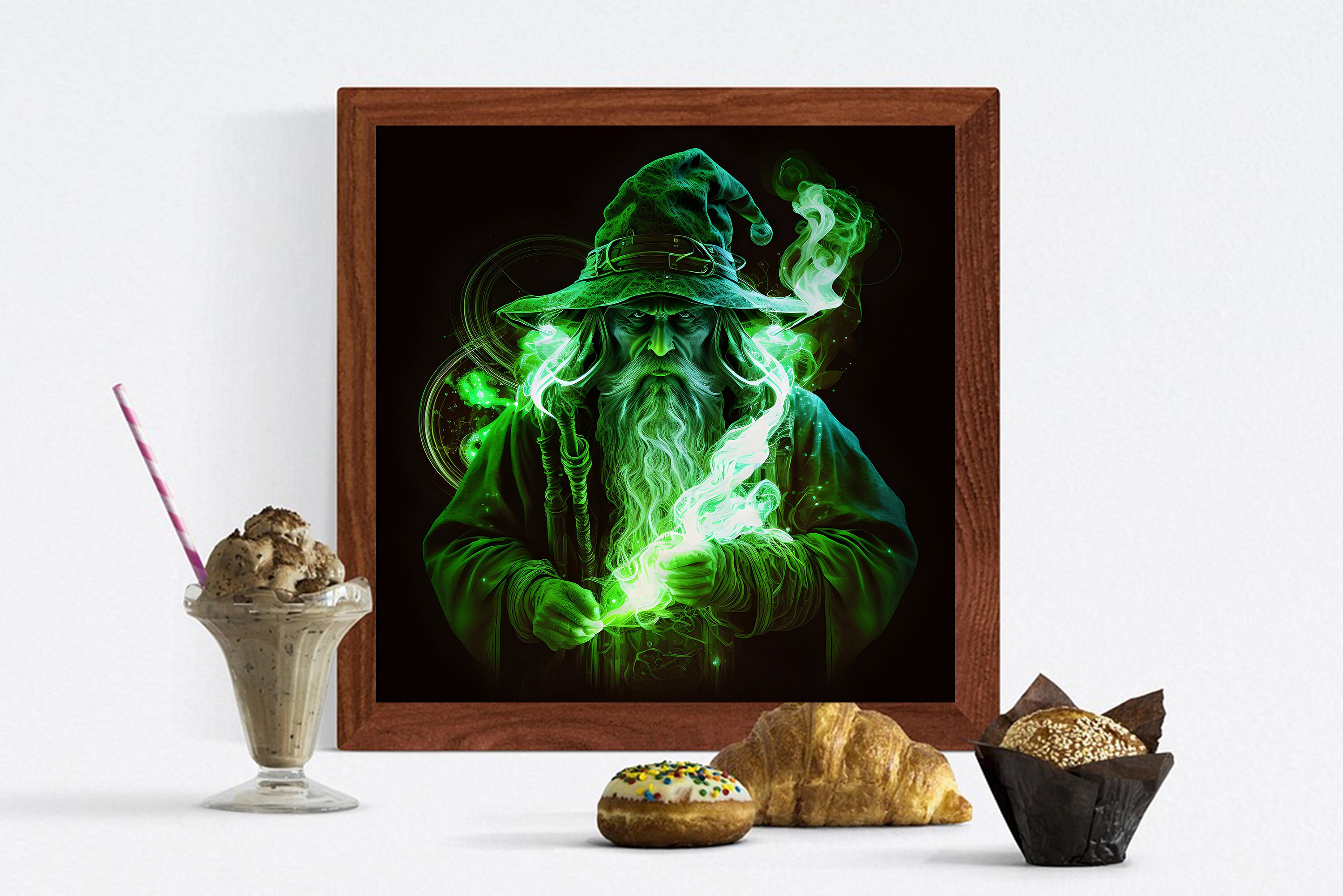 Green Wizard, Digital Art Print, Digital Download, AI Art, AI Generated ...
