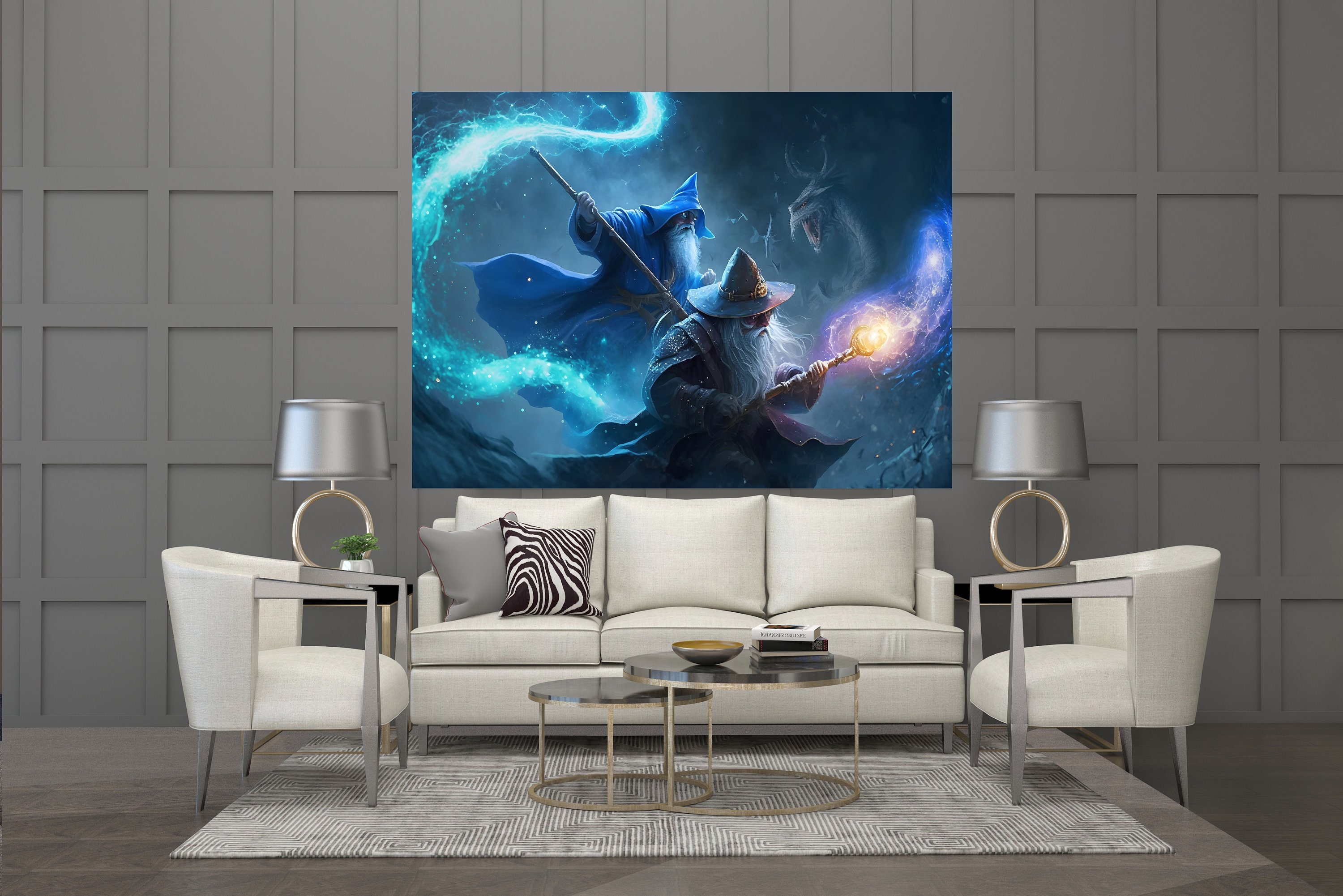 Wizards Fighting A Horde, Digital Art Print, Digital Download, AI Art ...