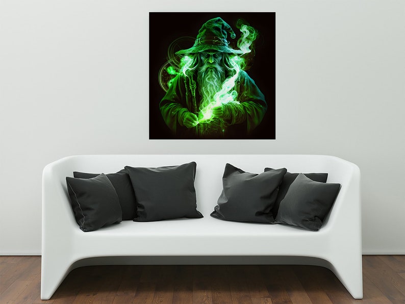 Green Wizard, Digital Art Print, Digital Download, AI Art, AI Generated ...