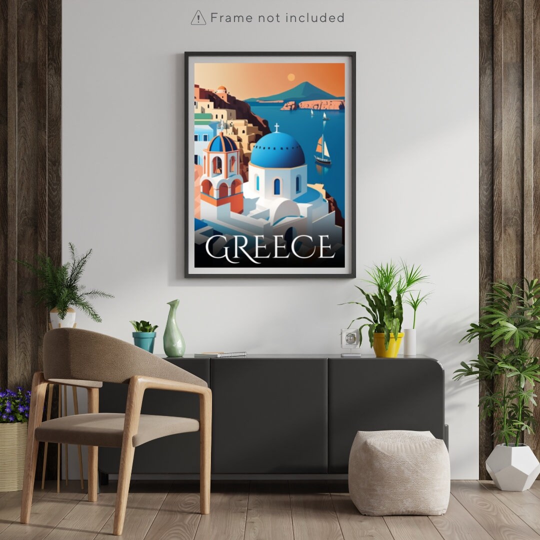 Greece Digital Downloadable Travel Poster Printable Wall Art for Home ...