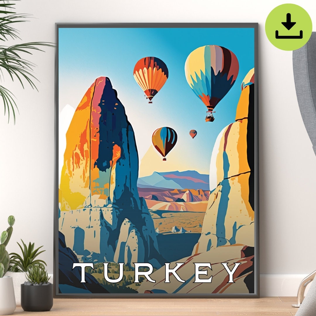 Turkey Digital Downloadable Travel Poster - Printable Wall Art for Home ...