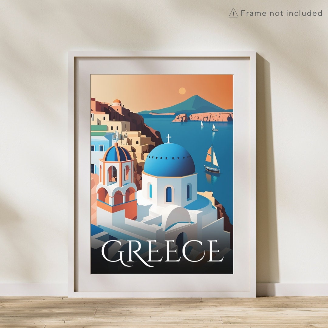 Greece Digital Downloadable Travel Poster - Printable Wall Art for Home ...