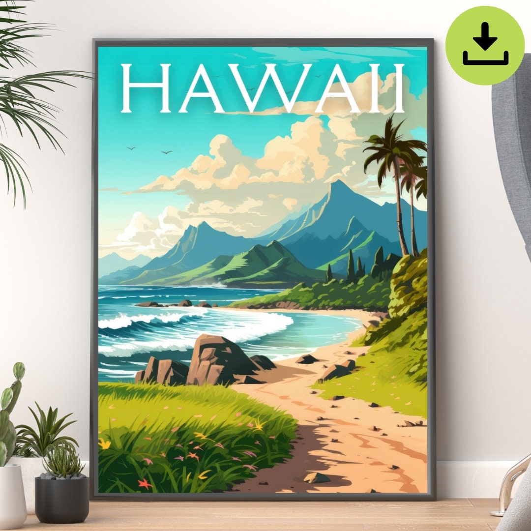 Hawaii Digital Downloadable Poster - High-quality Wall Art Print for ...