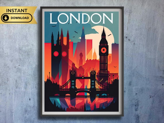 London Travel Poster Vintage
