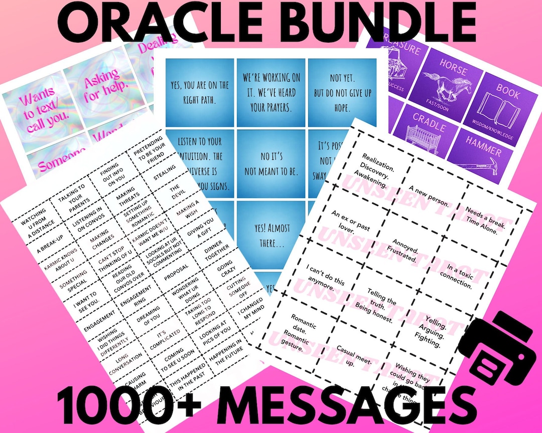 BUNDLE, Printable Oracle Cards, 1000 Messages, Beginner Oracle Cards, Beginner Oracle, Love ...