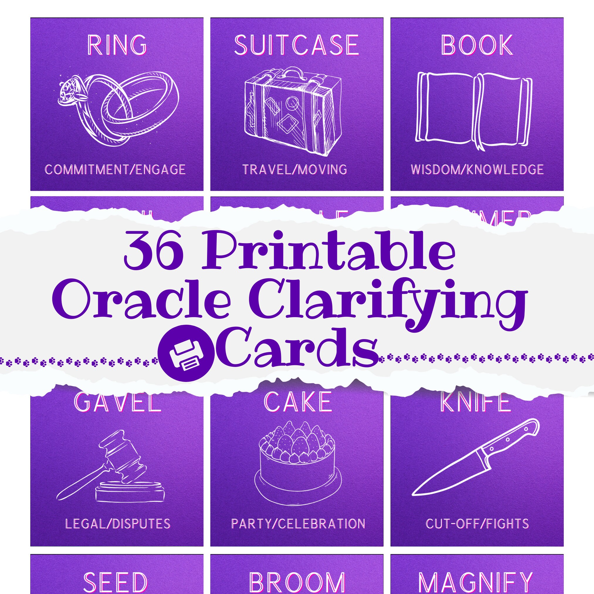 Printable Oracle Cards, Clarifying Oracle Cards, Object, Key Word ...