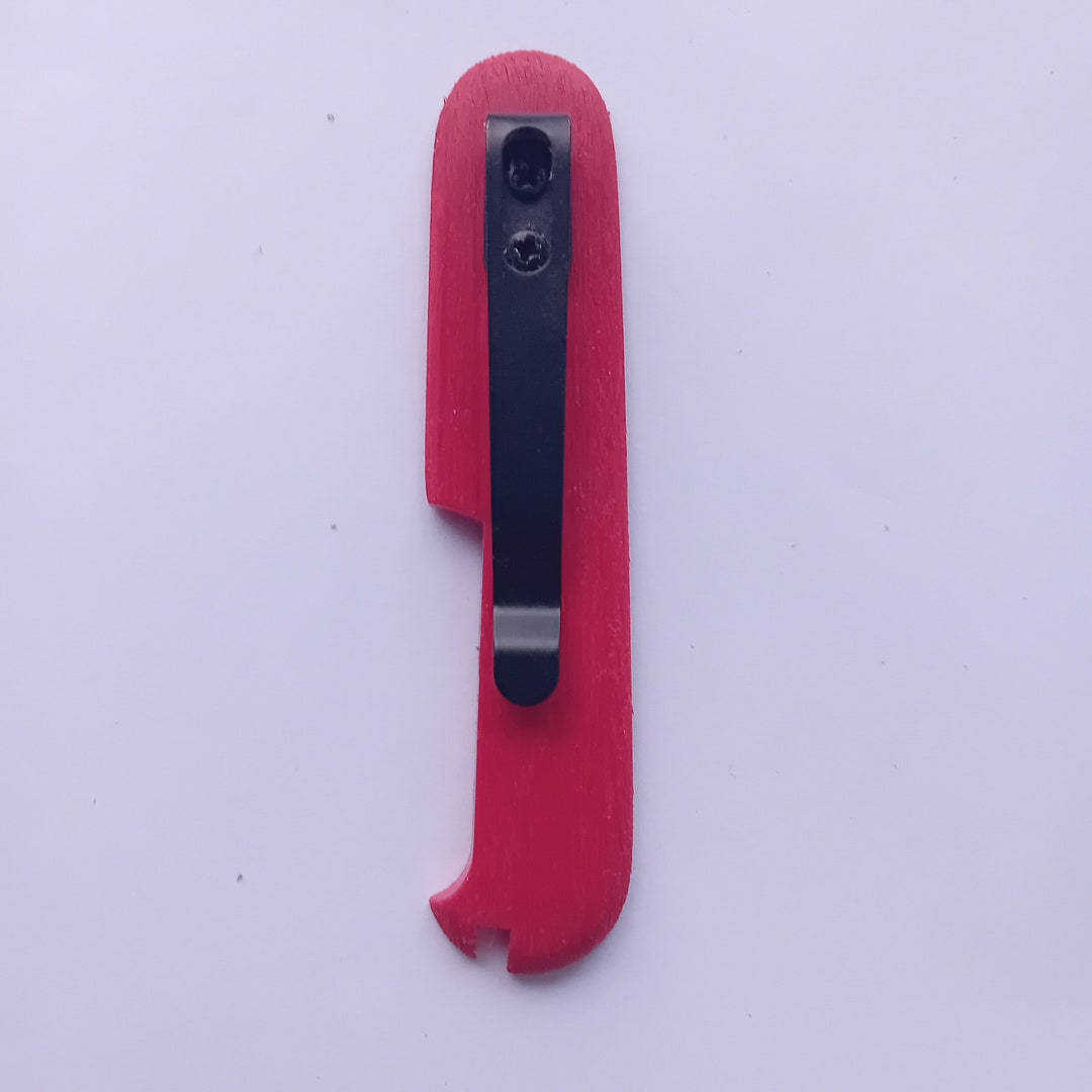Custom Victorinox 84mm Red Grain Effect Scales With Clip (cutout or Non ...