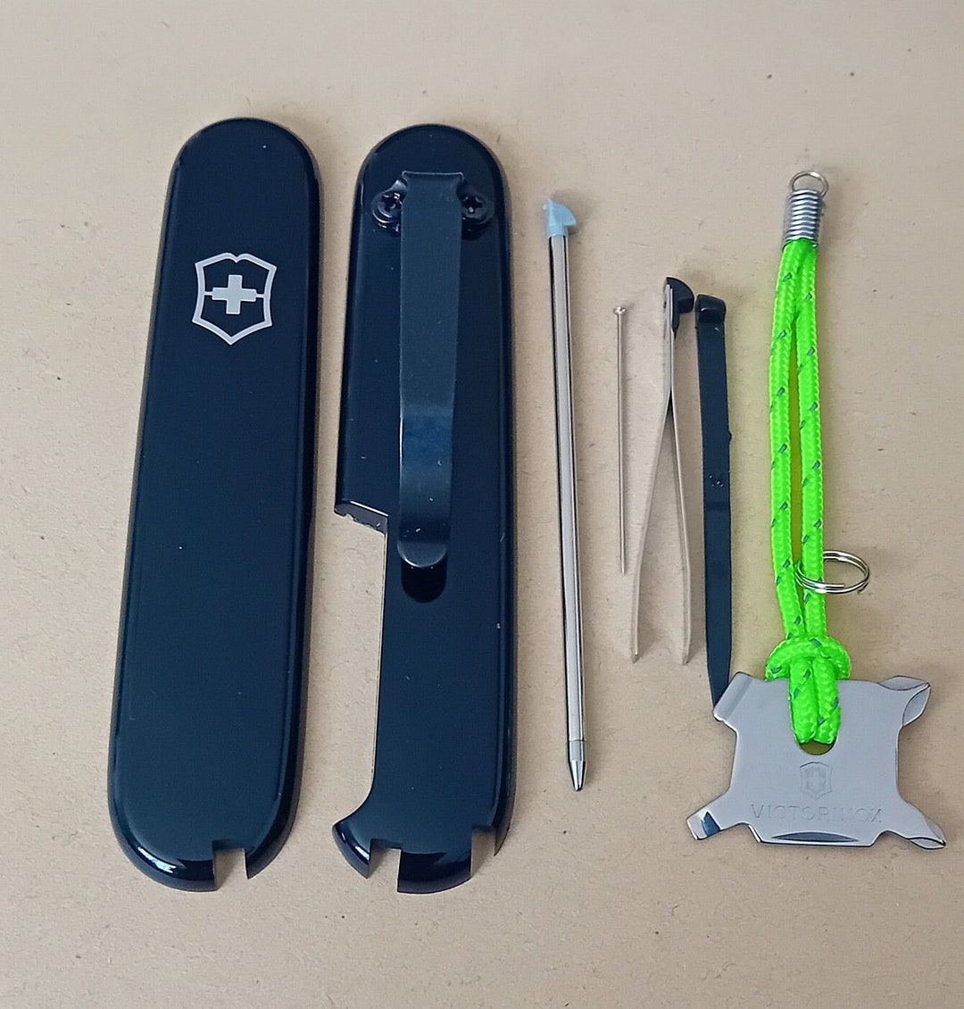 Custom Modified Victorinox Sak 91mm + Scales, #clip is Attached #see ...