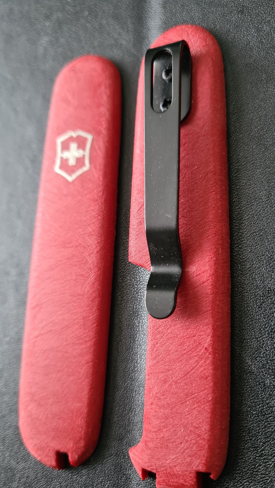 Modified Custom Victorinox 91mm Red Plus Swirl Sanded Finish Clip - Etsy