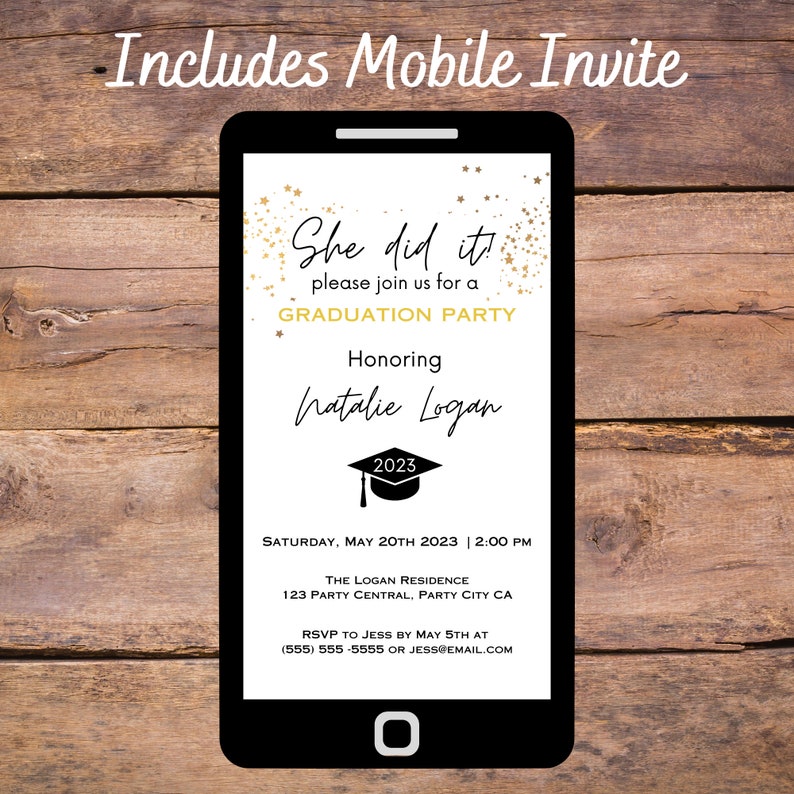 Graduation Party Invitation, Graduation Invitation Template, High ...