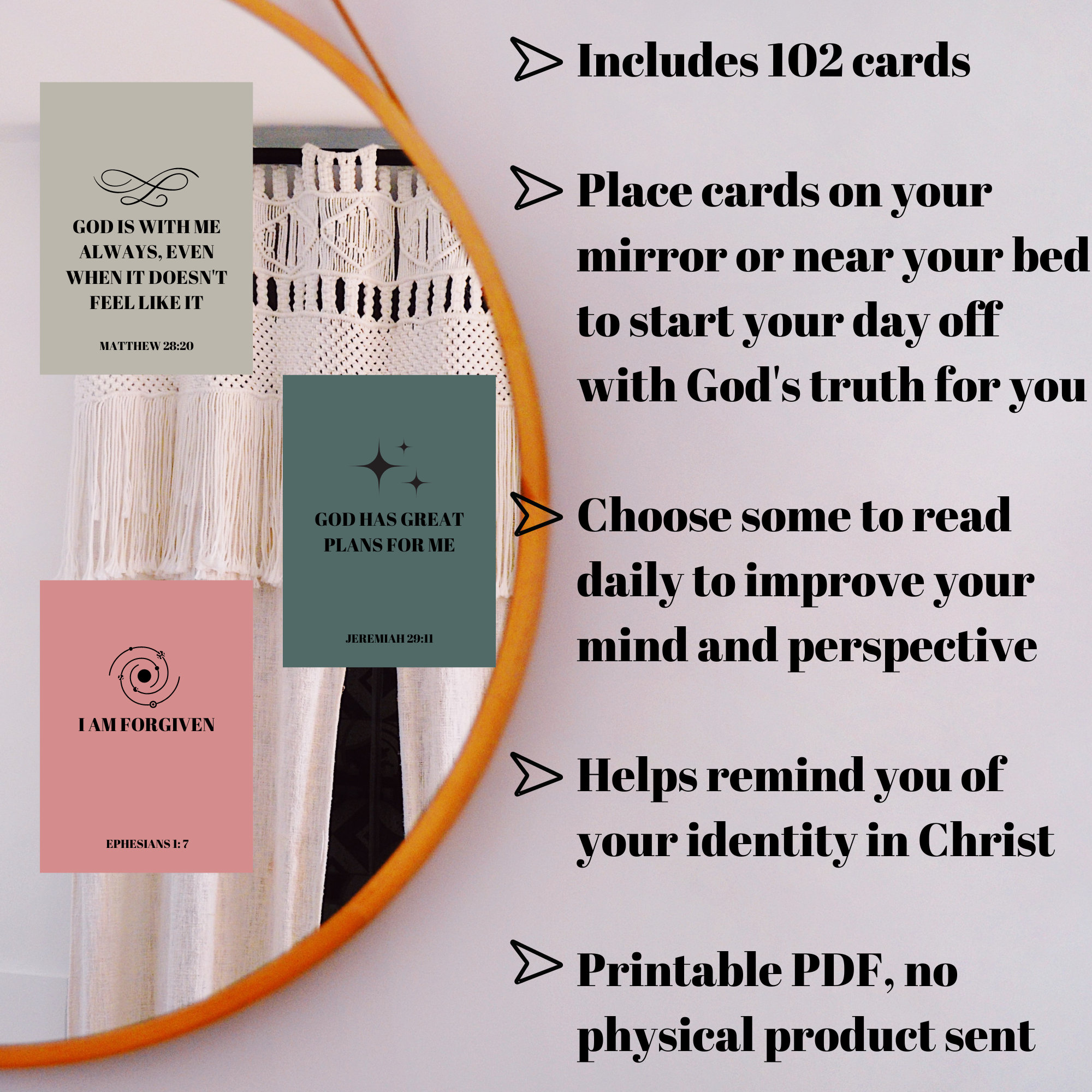 Minimalist Biblical Affirmation Cards | Scripture Cards Empowering ...