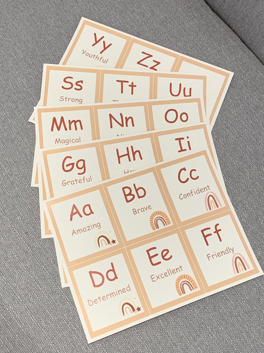 Positive Affirmation Alphabet ABC Flashcards - Etsy