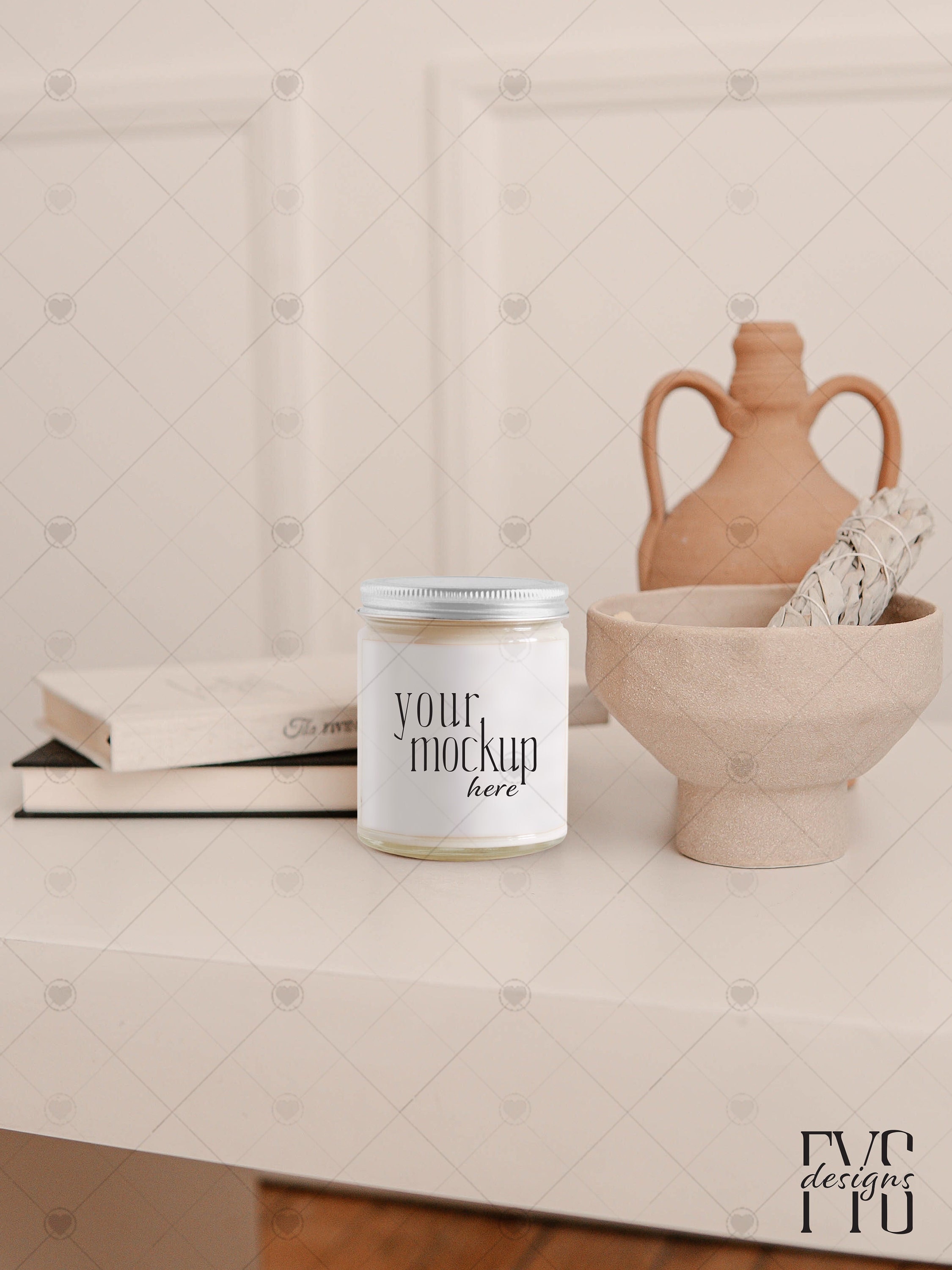 Candle Mockup, Candle Label Mockup, Printify Scented Candle Mockup 9oz ...