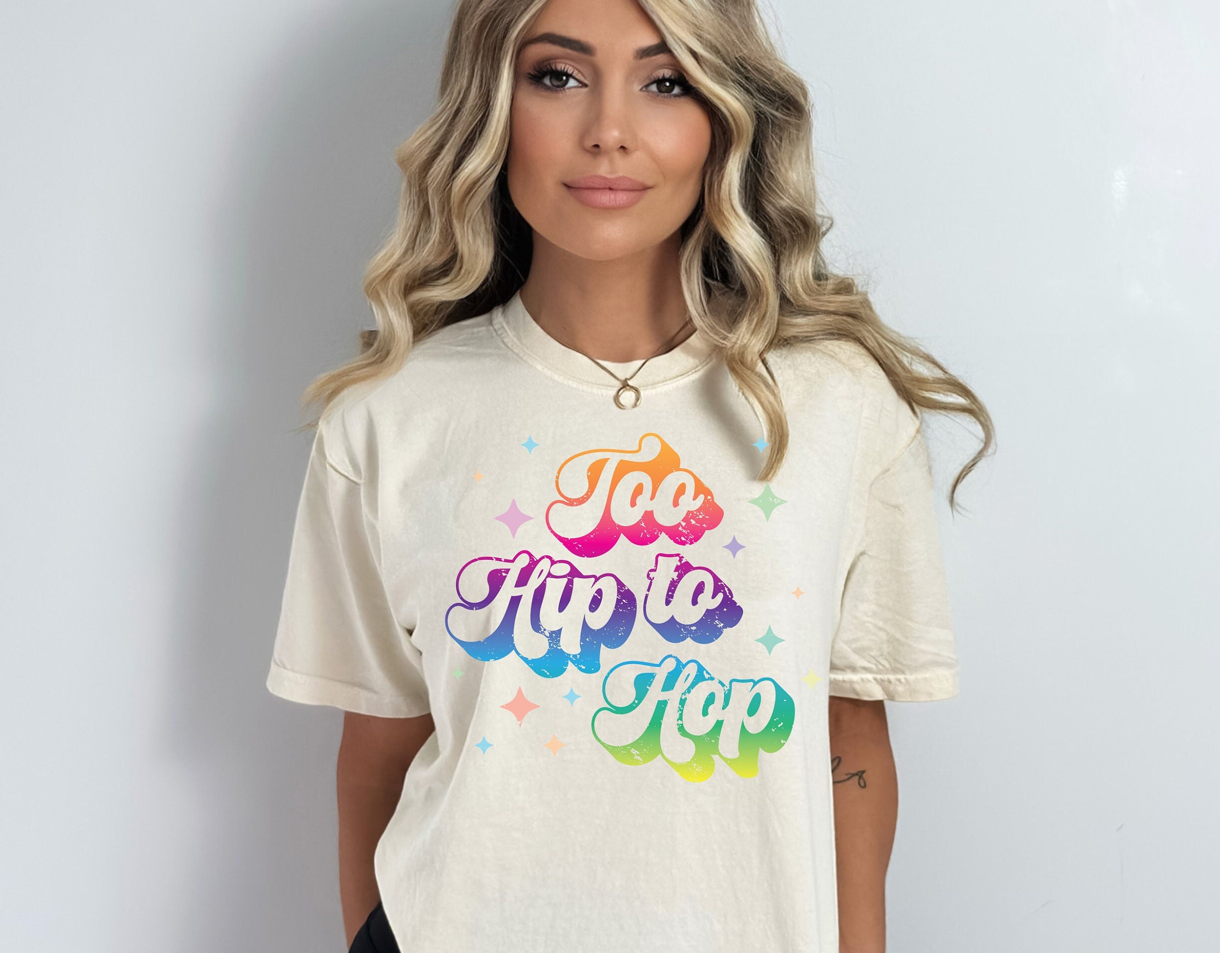 Too Hip to Hop PNG JPG, Easter Png, Sublimation Designs, Easter Rainbow ...