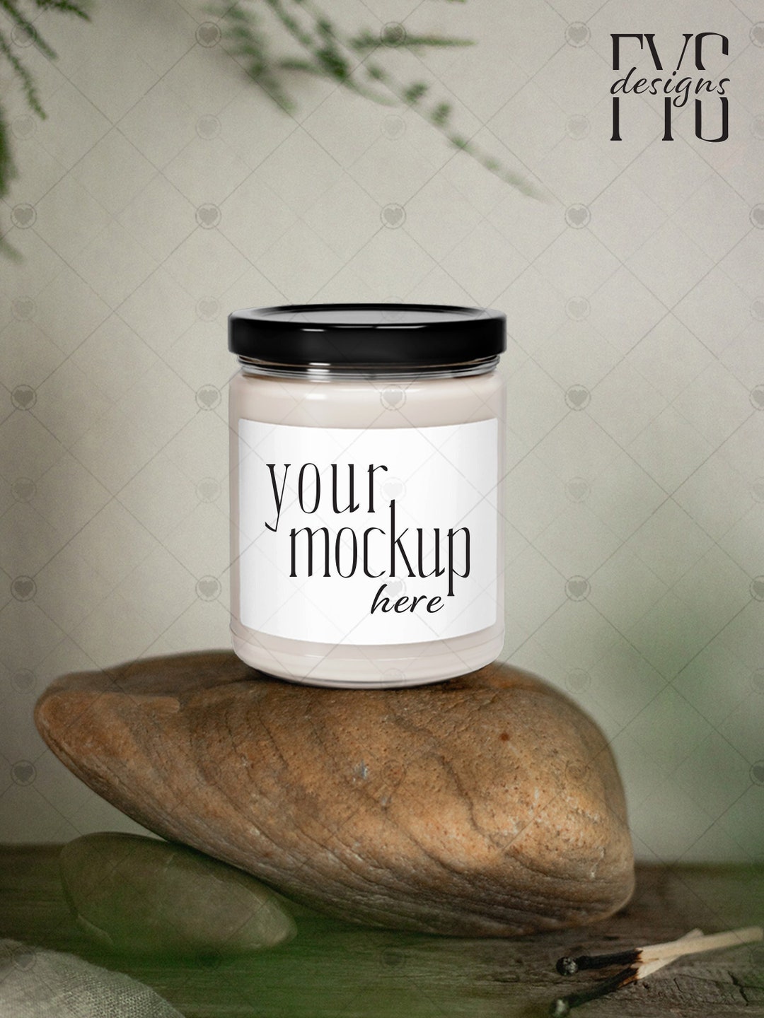 Candle Mockup Black Lid, Candle Label Mockup, Lumient Candle Mockup 9oz ...