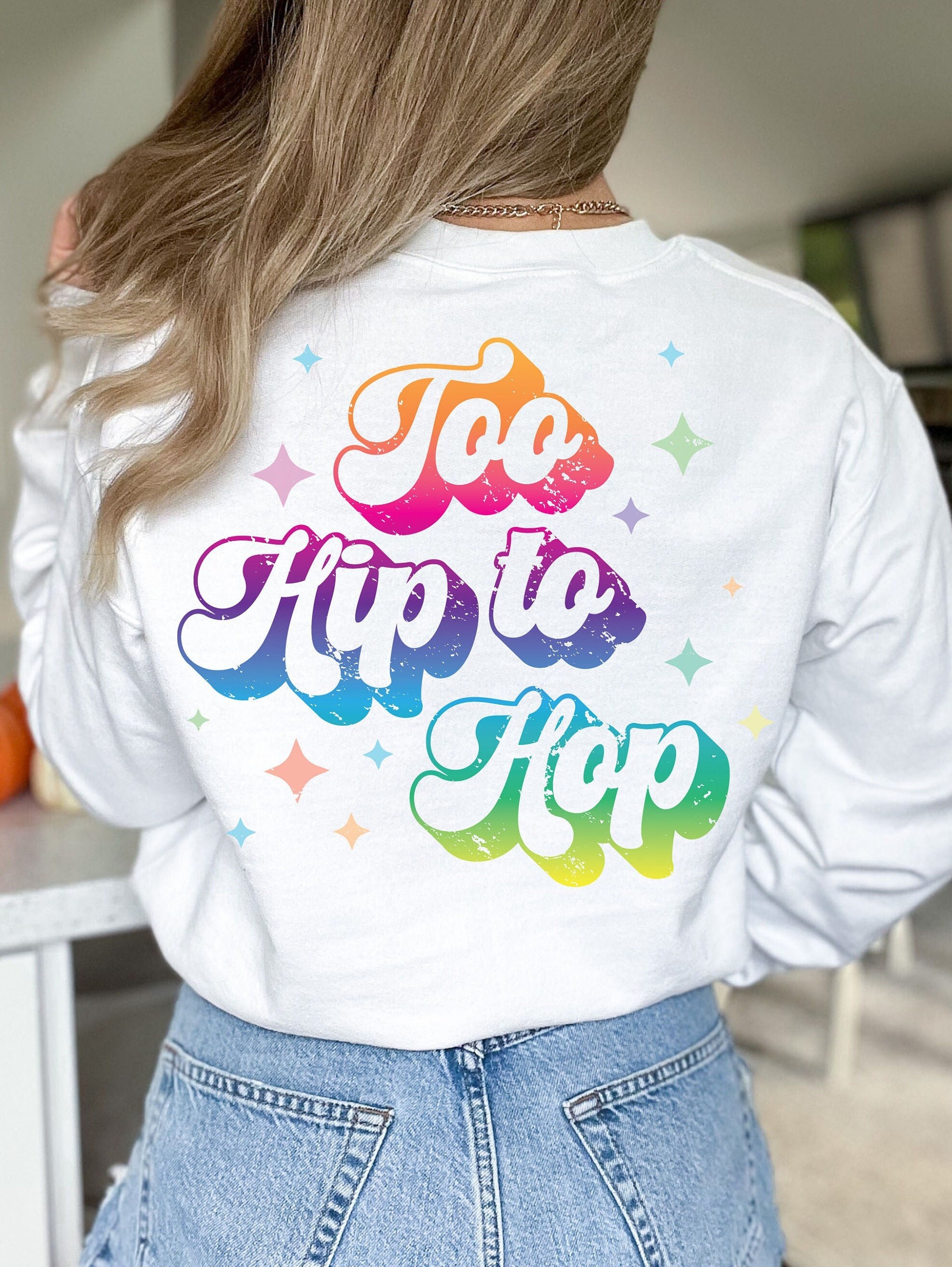 Too Hip to Hop PNG JPG, Easter Png, Sublimation Designs, Easter Rainbow ...
