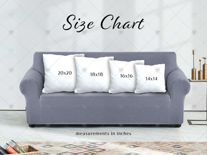 Pillow Size Chart Throw Pillow Mockup Spun Polyester Square Pillow ...