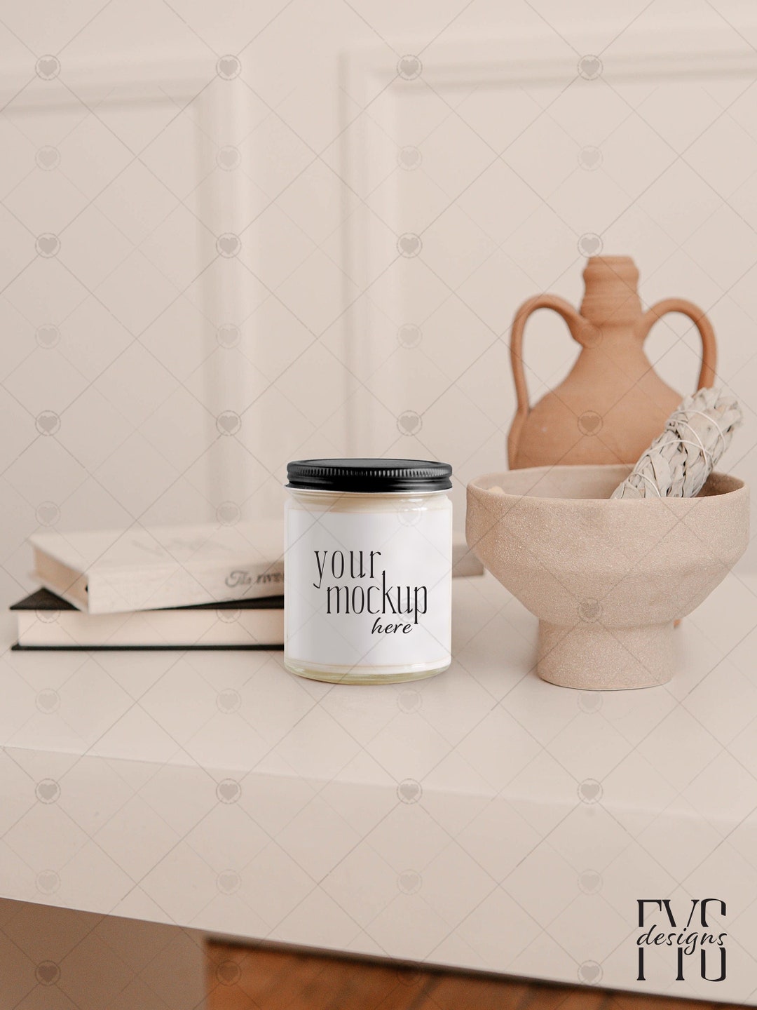Candle Mockup, Candle Label Mockup, Printify Scented Candle Mockup 9oz ...
