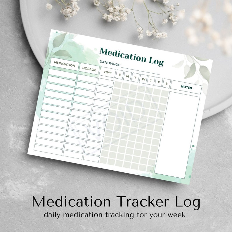 Medication Tracker Medication Log Printable Medication List Tracker ...