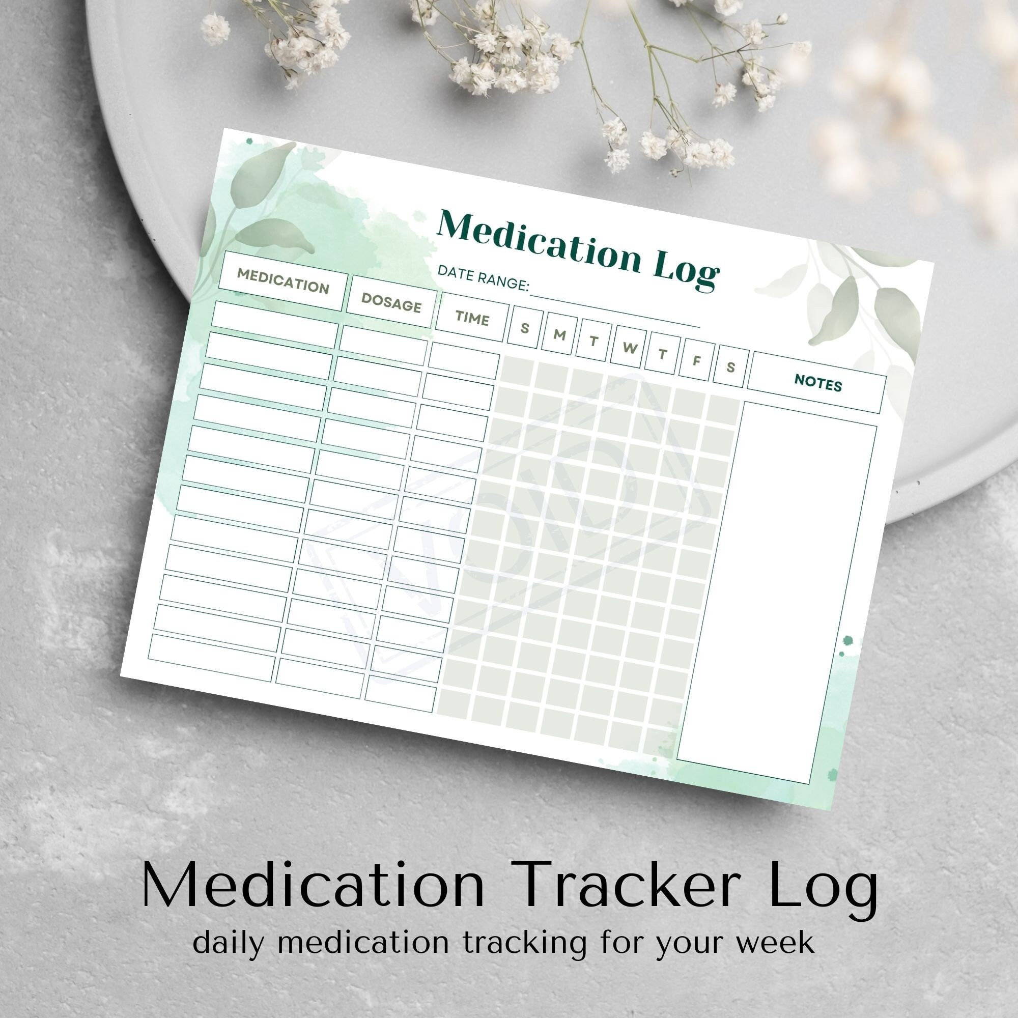 Medication Tracker Medication Log Printable Medication List Tracker ...