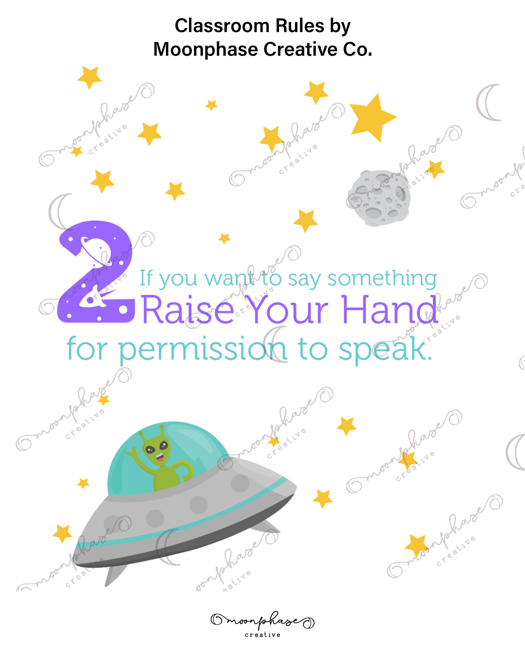 Classroom Decor: Astro-kids Space-themed Printable Classroom Rules .PDF ...