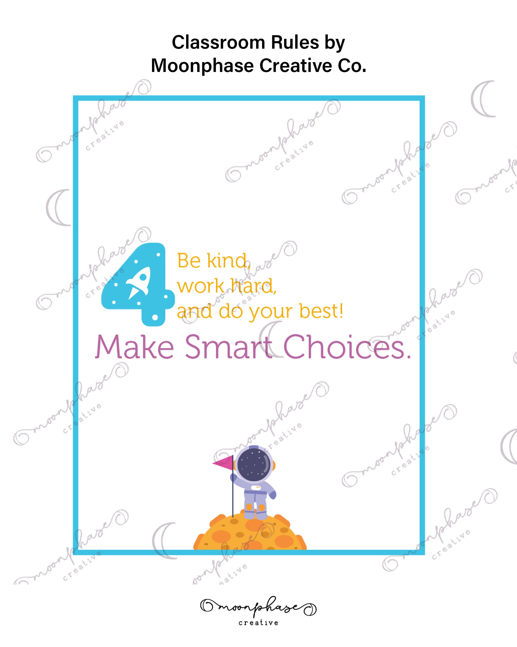 Classroom Decor: Astro-kids Space-themed Printable Classroom Rules .PDF ...