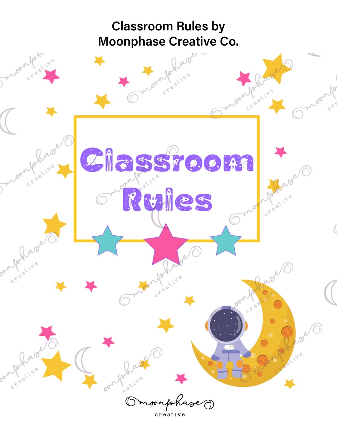 Classroom Decor: Astro-kids Space-themed Printable Classroom Rules .PDF ...