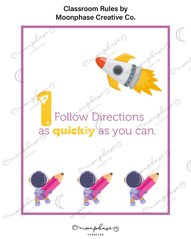 Classroom Decor: Astro-kids Space-themed Printable Classroom Rules .PDF ...