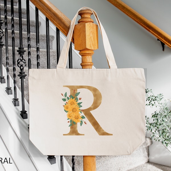 Initial Tote Bag - Etsy