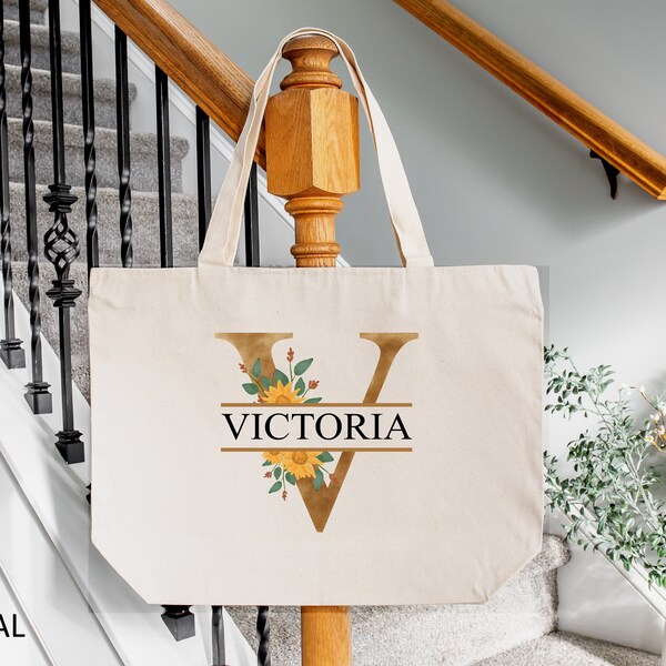 Monogram Tote Bag - Etsy