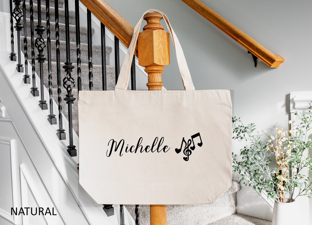 Personalized Music Tote Bag: Custom Zippered Piano Lesson Bag - Etsy