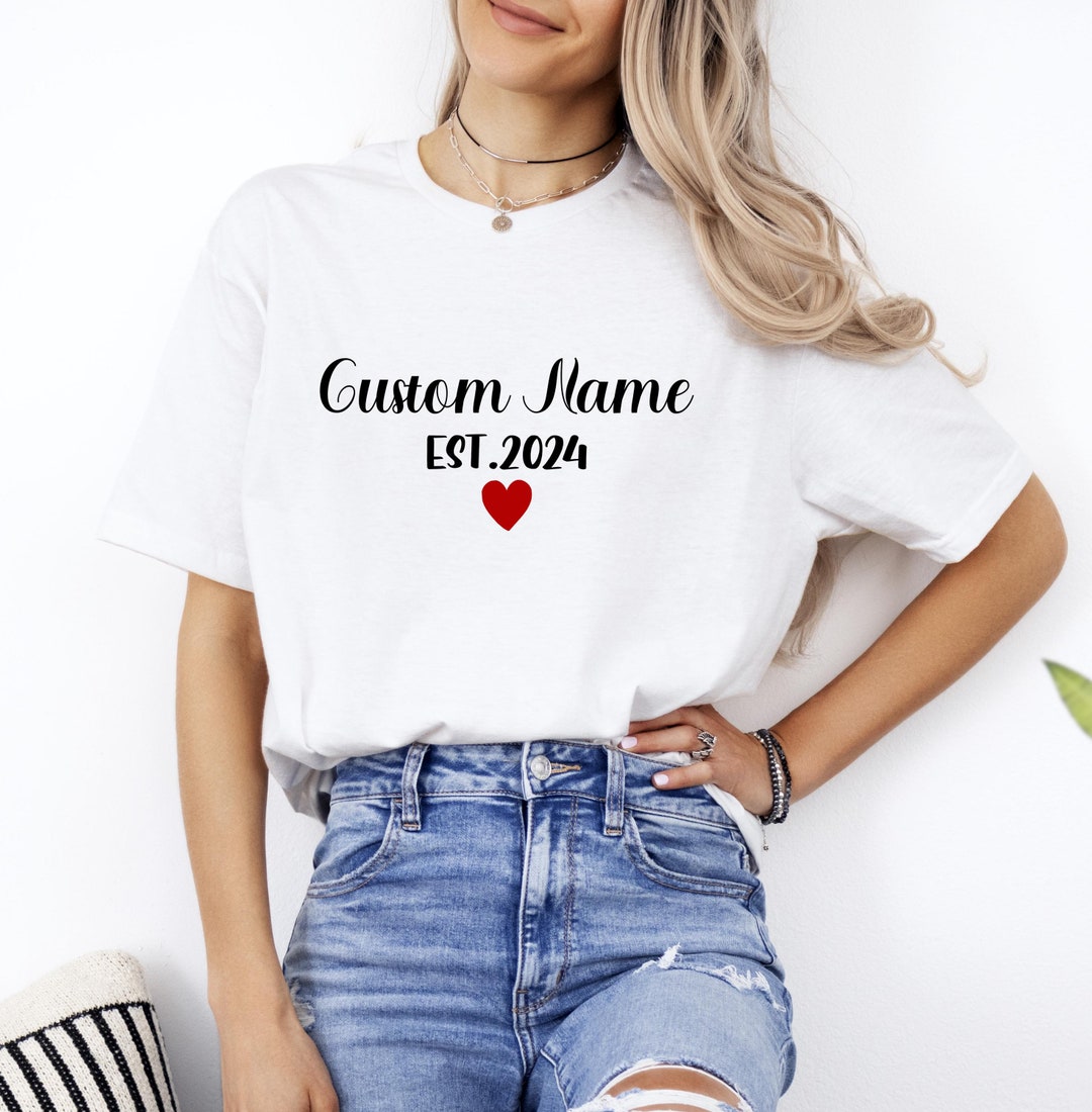 Custom Name Est Shirt, Pregnancy Reveal Custom Shirt, Baby Announcement ...