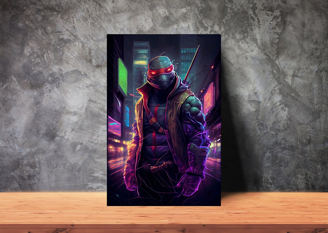 Cyberpunk Mutant Turtle High Resolution Printable Poster 300 DPI ...