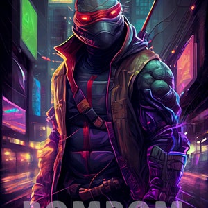 Cyberpunk Mutant Turtle High Resolution Printable Poster 300 DPI ...