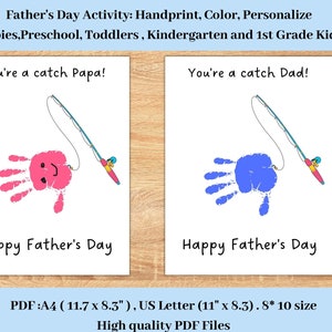 Father's Day Handprint Art Craft, Toddler Preschool Craft, Father's Day ...