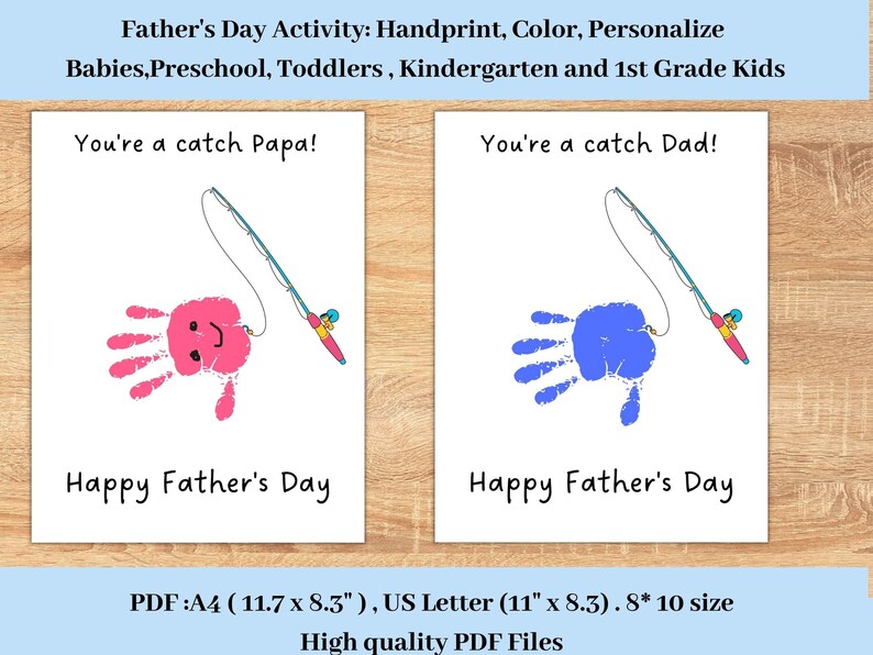Father's Day Handprint Art Craft, Toddler Preschool Craft, Father's Day ...