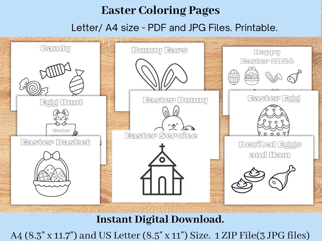 Easter Coloring Pages, Easter Activity Pages for Kids, Easter Theme ...