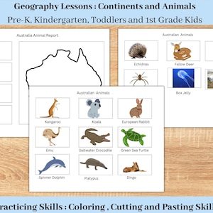 Australia Animals Report, Geography Printable for Toddlers and Pre-k ...