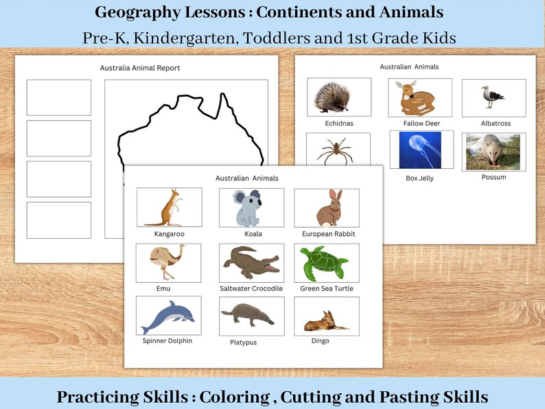 Australia Animals Report, Geography Printable for Toddlers and Pre-k ...