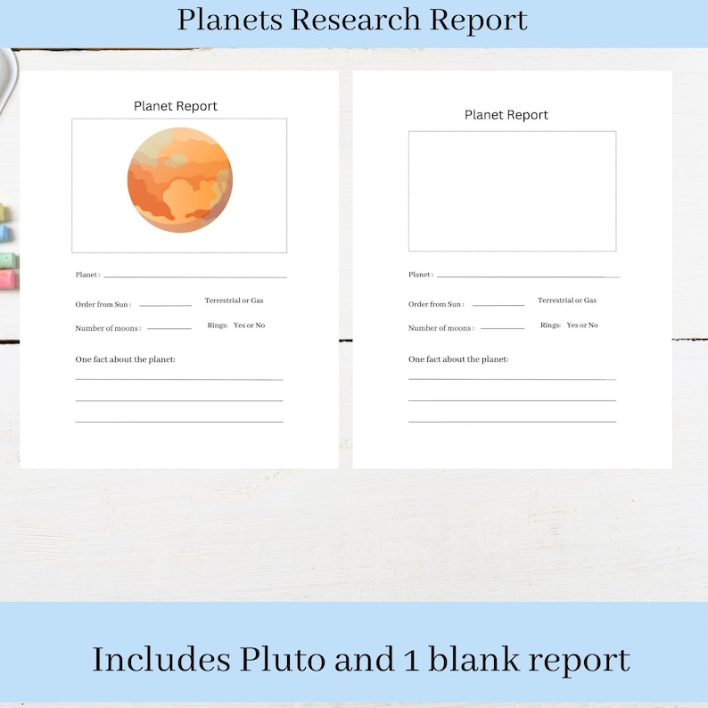 Solar System Worksheet, Montessori Science Printable, Planet Report ...