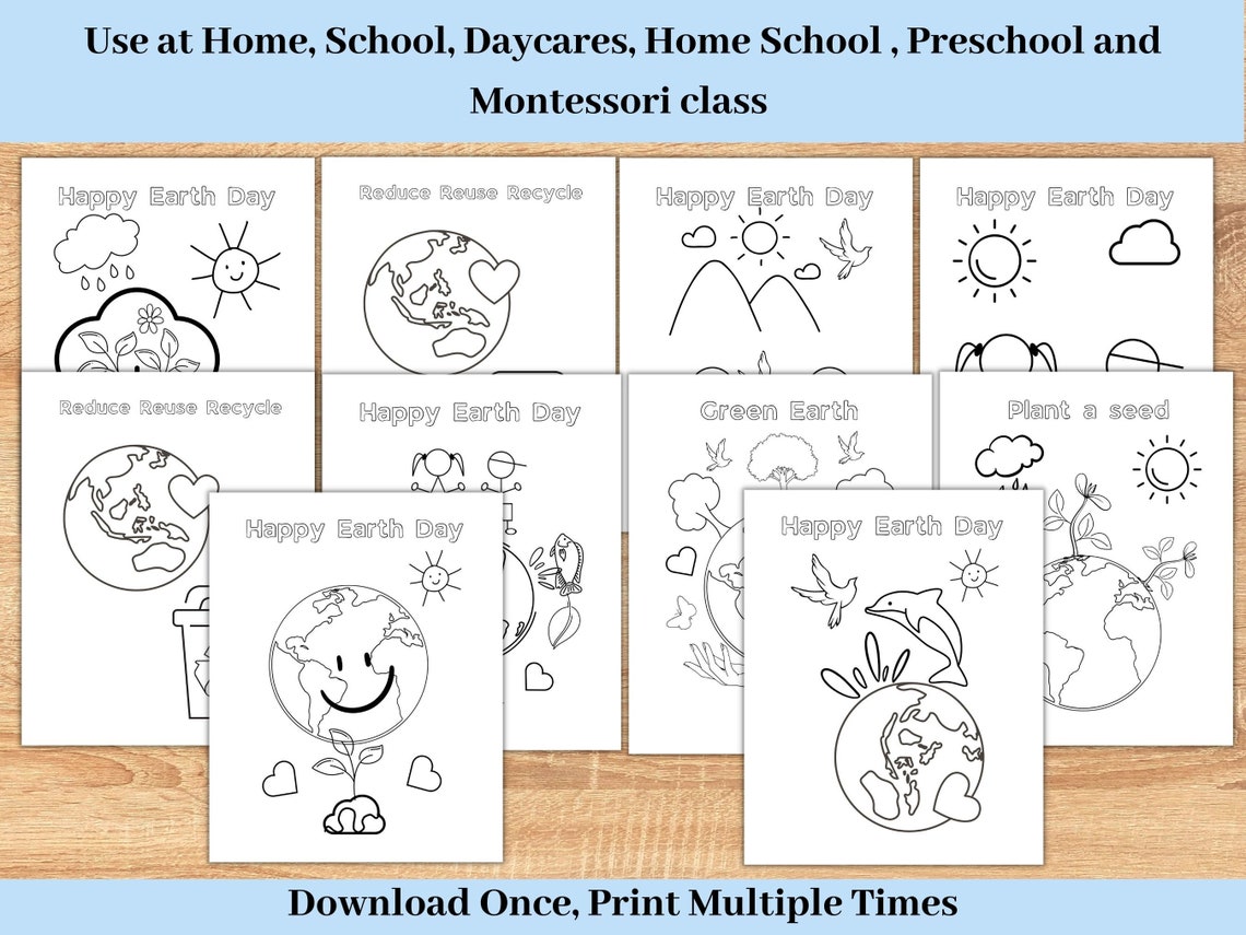 Earth Day Coloring Pages, Earth Day Activity for Toddler Preschool ...