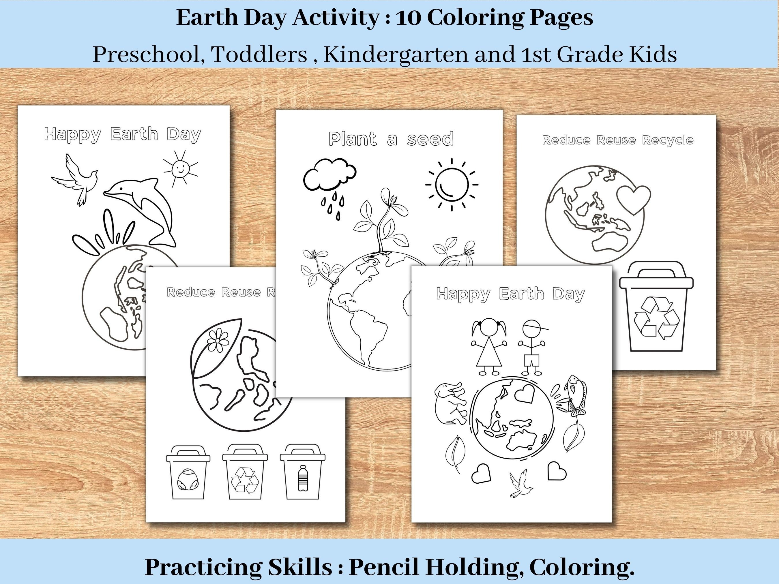 Earth Day Coloring Pages, Earth Day Activity for Toddler Preschool ...