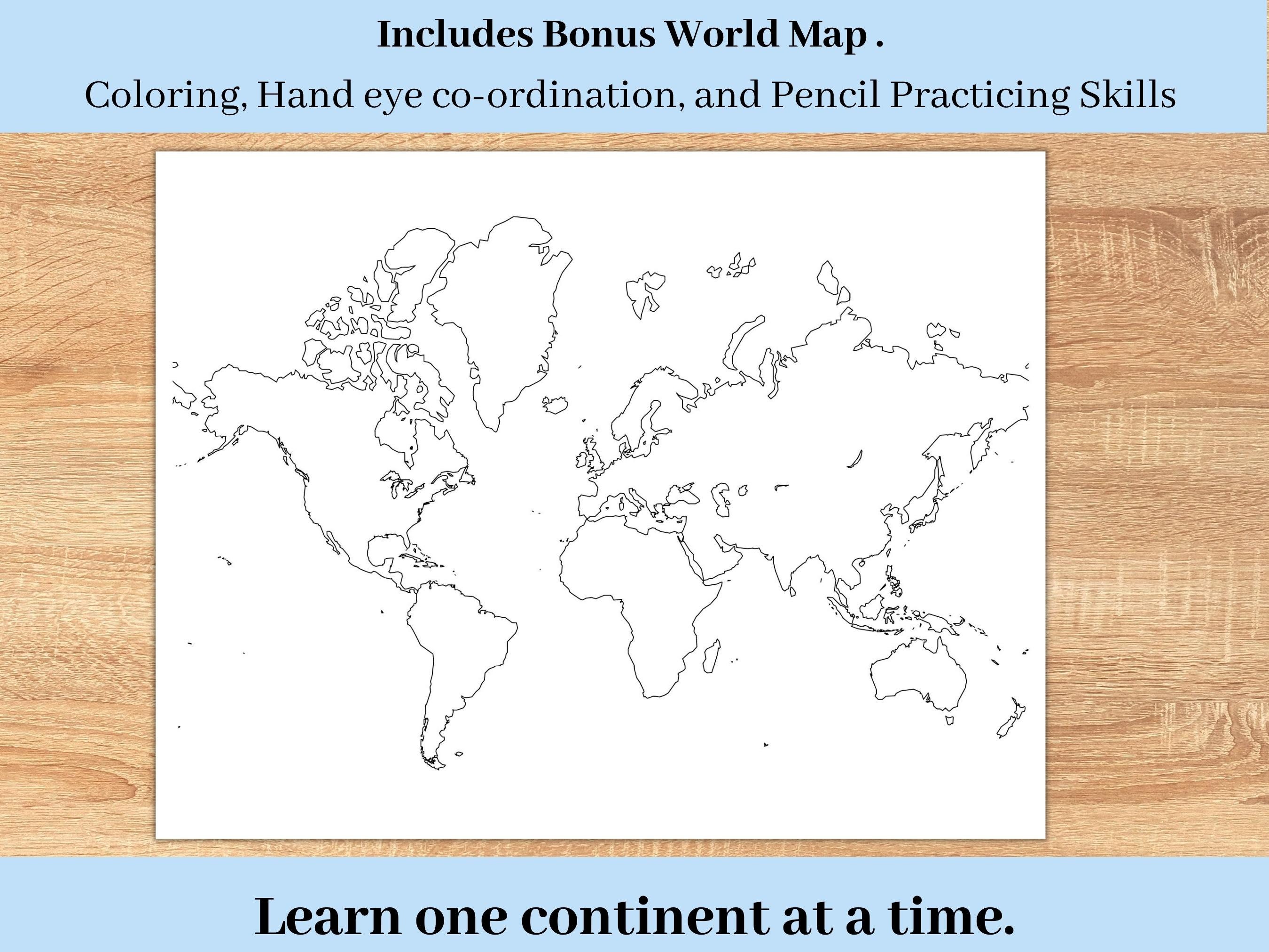 Continents of the World, Continents Worksheet, Geography Lesson, 7 ...