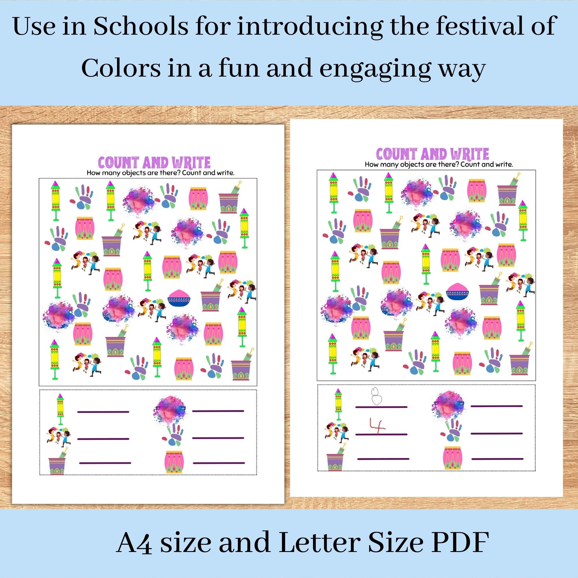 Happy Holi Busy Book, Printable Holi Themed Busy Book, Festival of ...