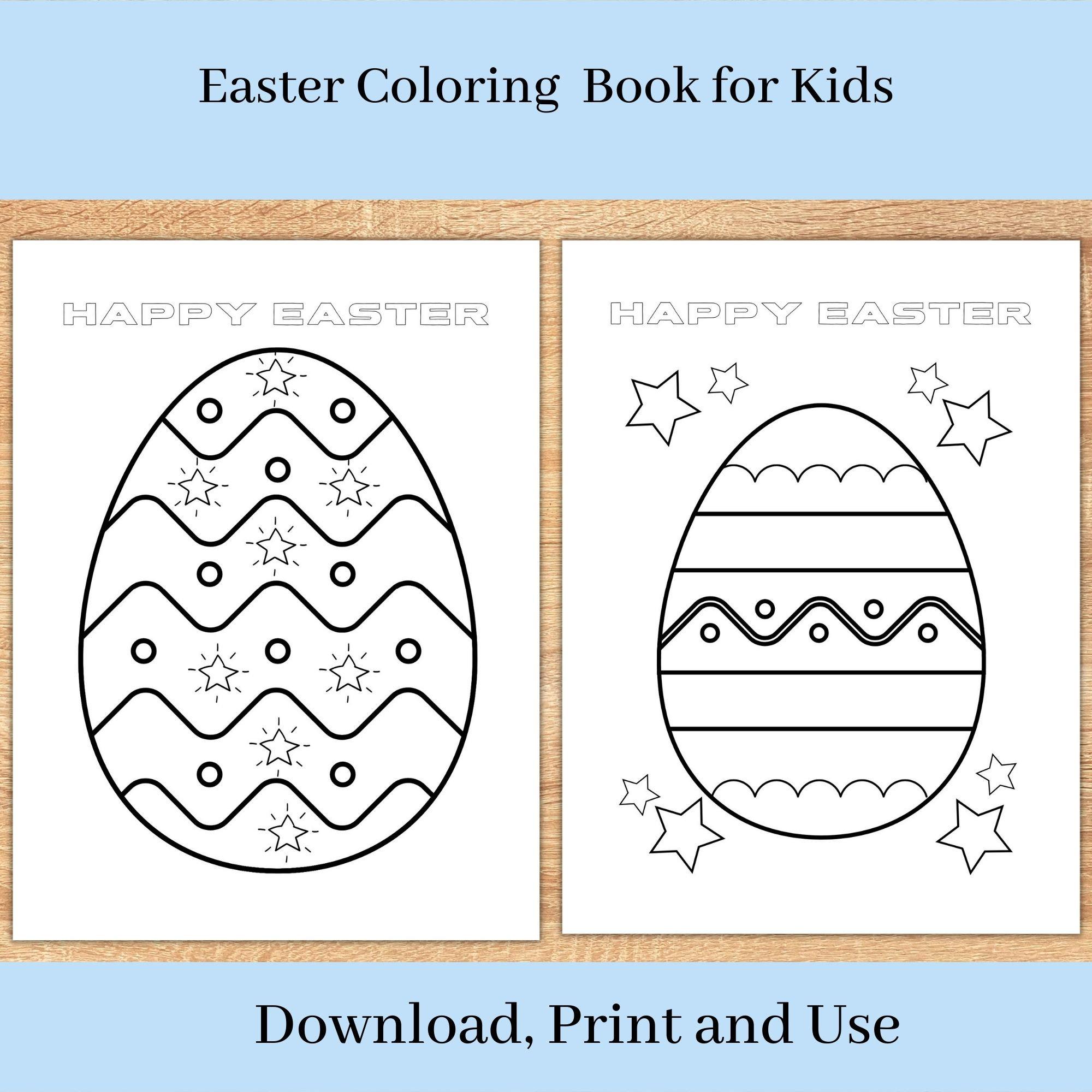 Easter Egg Coloring Pages for Preschool, Toddlers and 1st Grade, Easter ...