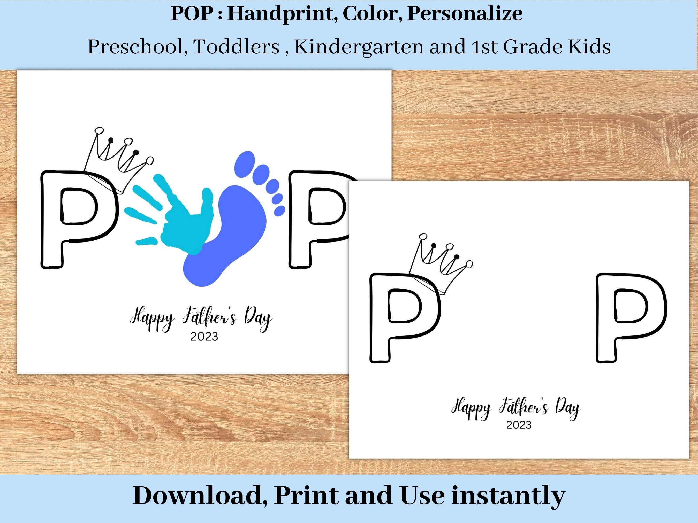Mother's and Father's Day Handprints Art Bundle, Child's Handprint Card ...