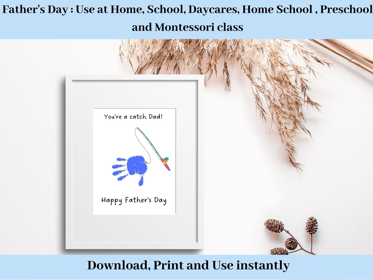 Father's Day Handprint Art Craft, Toddler Preschool Craft, Father's Day ...