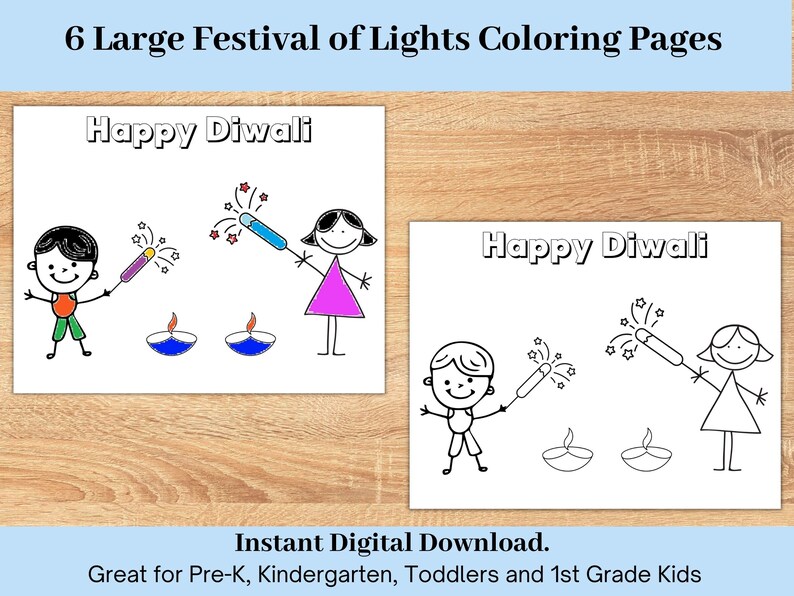 Printable Diwali Coloring Pages, Large Diwali Coloring Pages for Kids ...