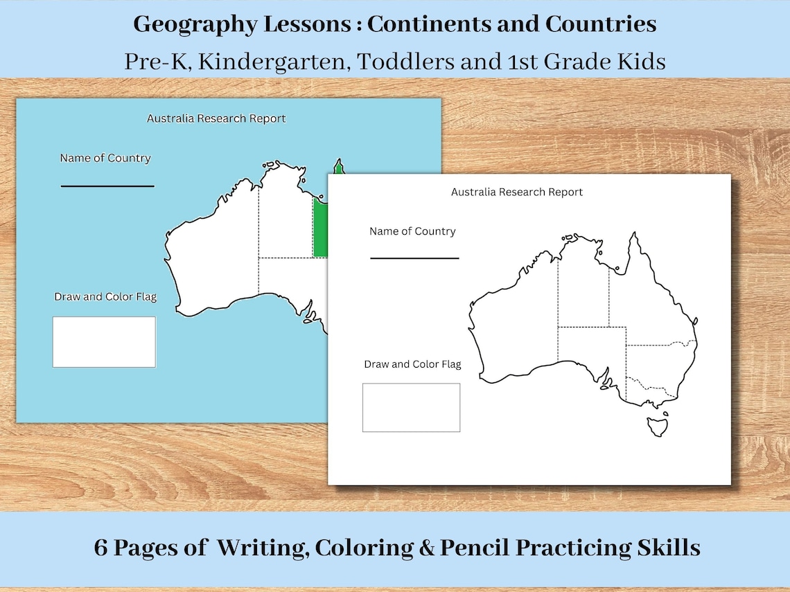 Continents of the World, Geography Lesson, 7 Continents Coloring Page ...